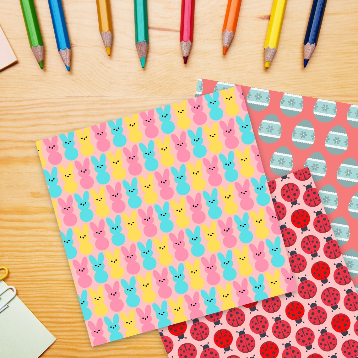 Spring Digital Paper, Printable Scrapbook Paper, Seamless Background ...