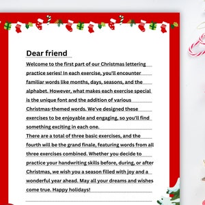 Christmas Hand Lettering Practice Set: Calligraphy Alphabet + Letter to ...