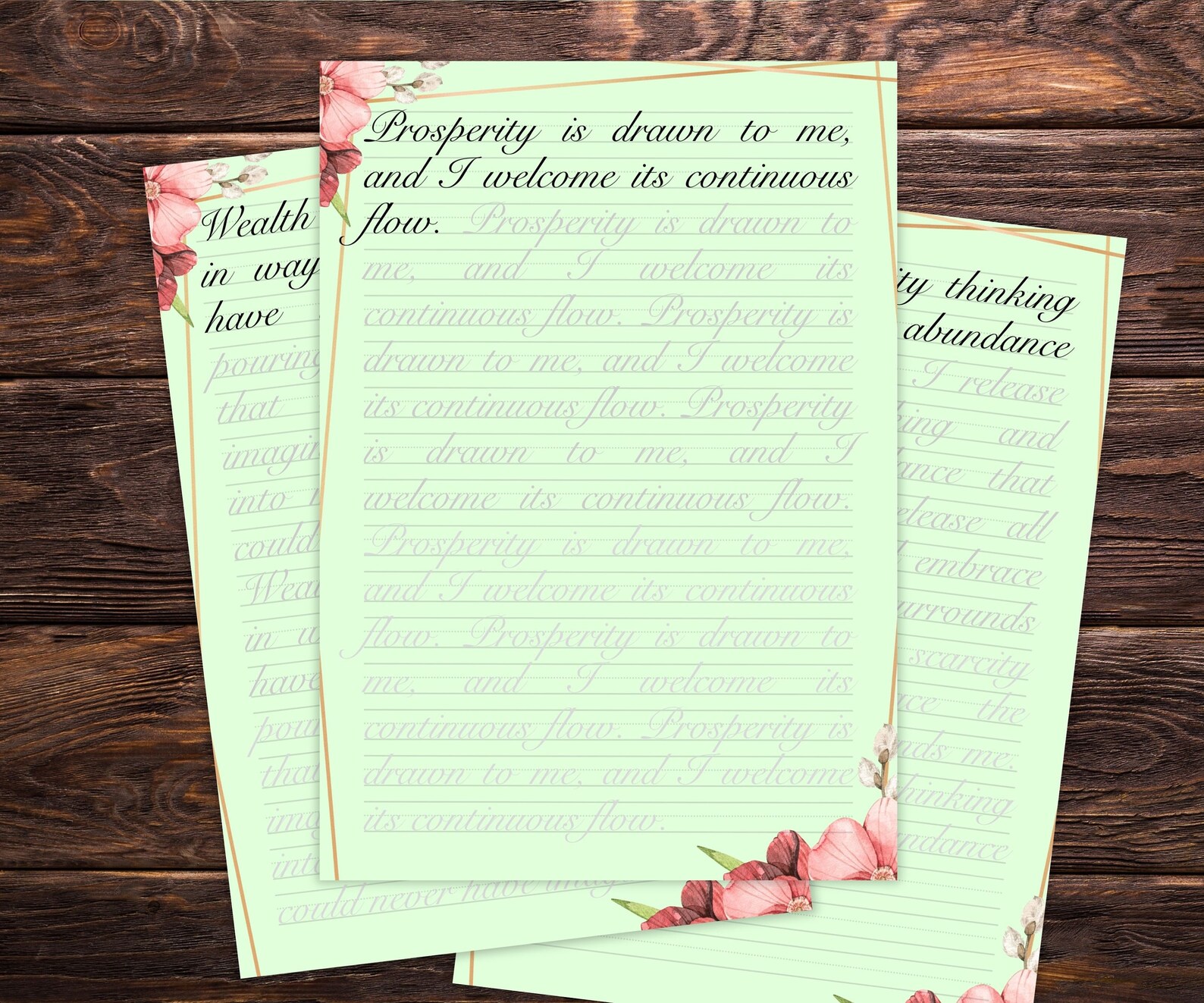 40 Hand Lettering Affirmation Practice Handwriting Workbook Calligraphy ...