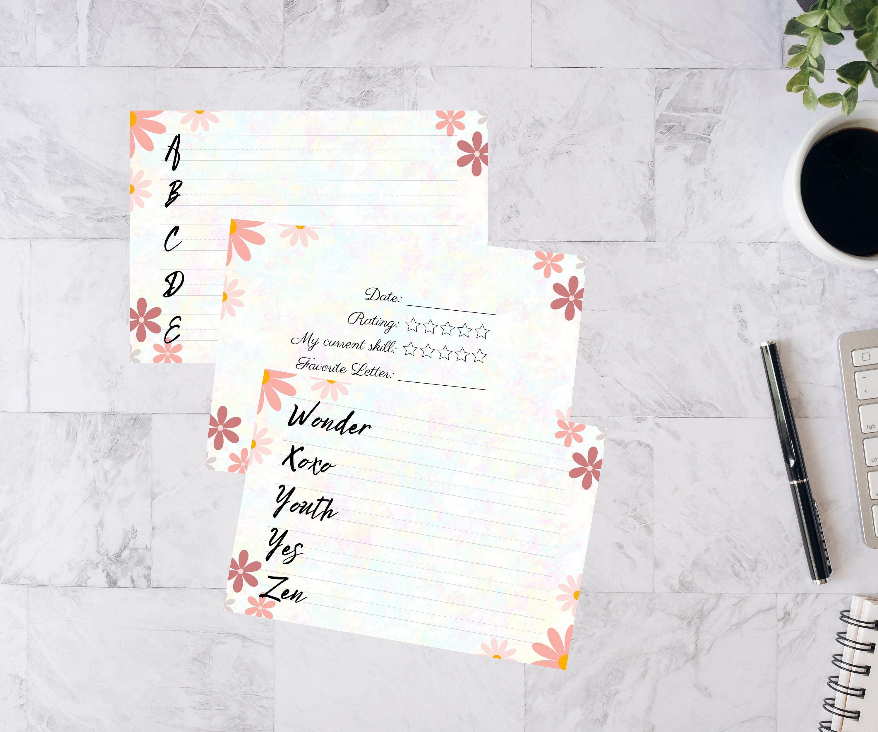 130+ Hand Lettering Practice Set, Handwriting Improvement, Calligraphy ...