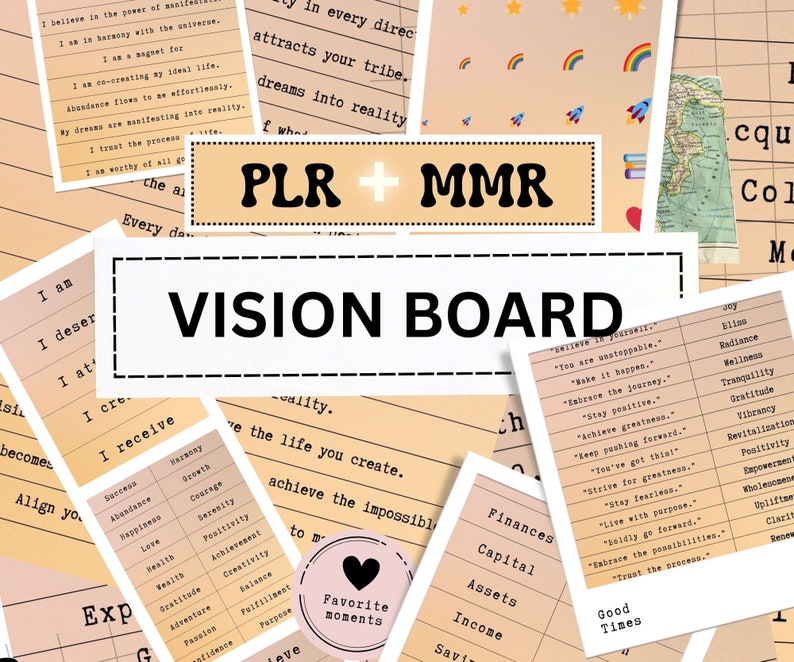 Vision Board Words 2024 Printable Phrases and Affirmations, Vision ...