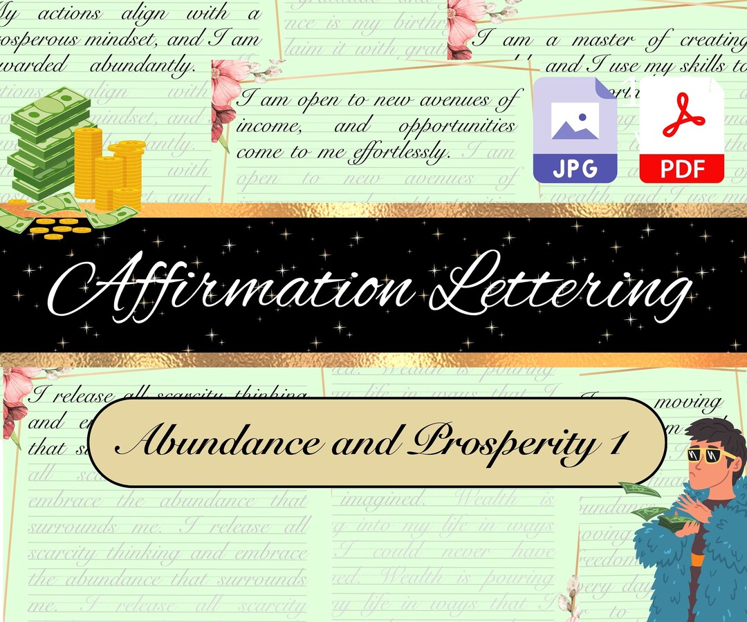 40 Hand Lettering Affirmation Practice Handwriting Workbook Calligraphy ...
