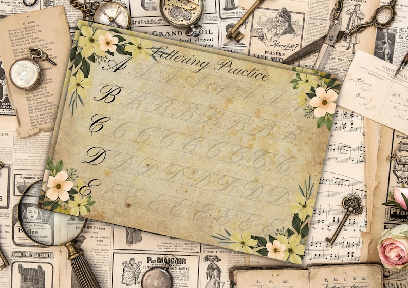 40 Hand Lettering Practice Hand Writing Workbook Calligraphy Practice ...