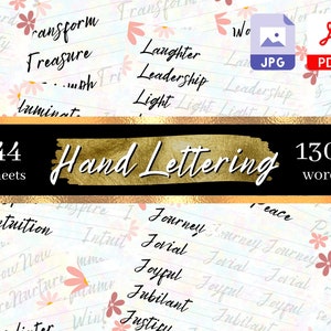 130+ Hand Lettering Practice Set, Handwriting Improvement, Calligraphy ...