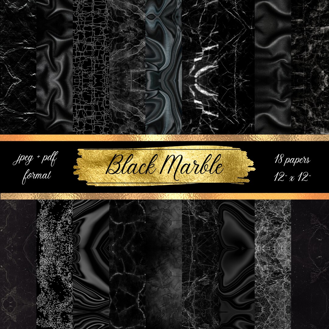 Black Marble Digital Paper, Seamless Textures, High Resolution Texture ...