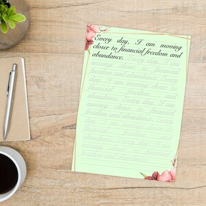 40 Hand Lettering Affirmation Practice Handwriting Workbook Calligraphy ...