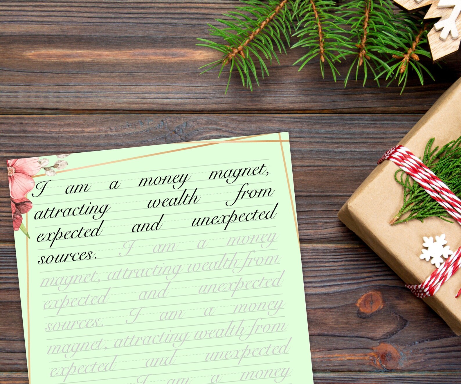 40 Hand Lettering Affirmation Practice Handwriting Workbook Calligraphy ...