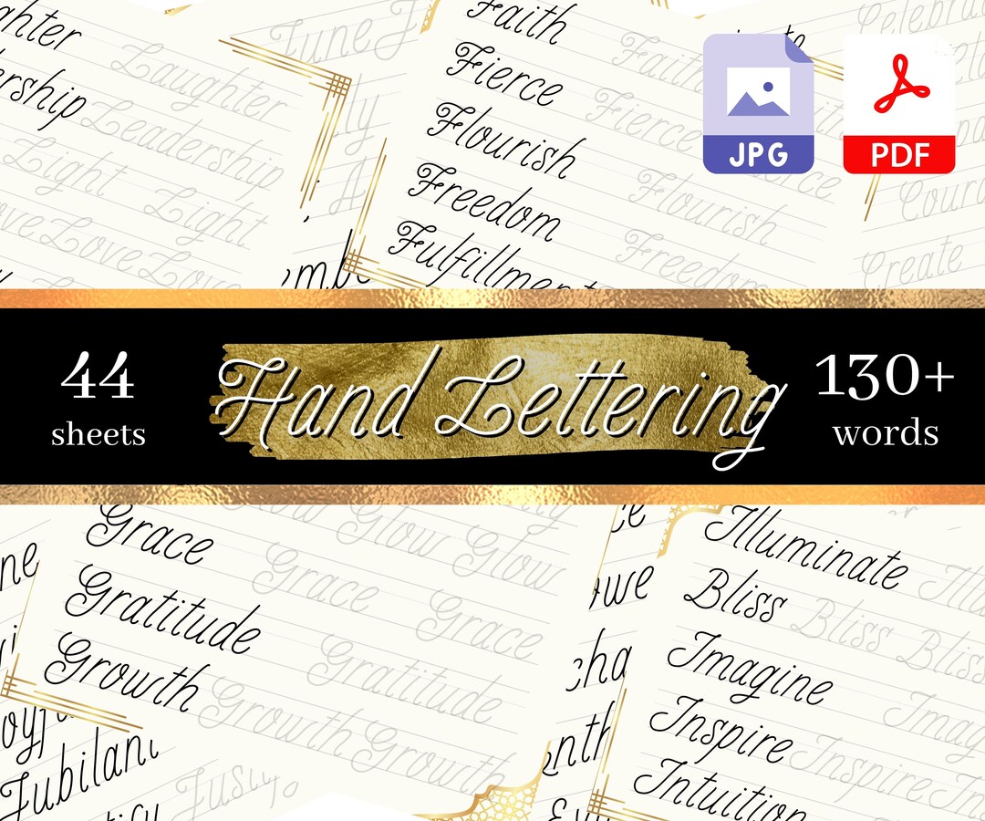 Hand Lettering Practice Set, Handwriting Improvement, Calligraphy ...