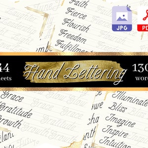 Hand Lettering Practice Set, Handwriting Improvement, Calligraphy ...