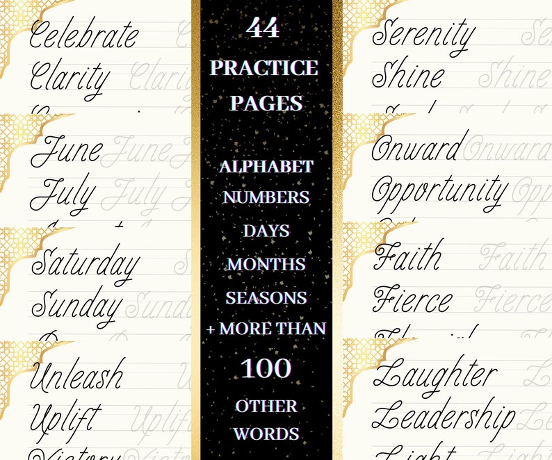 Hand Lettering Practice Set Handwriting Improvement - Etsy