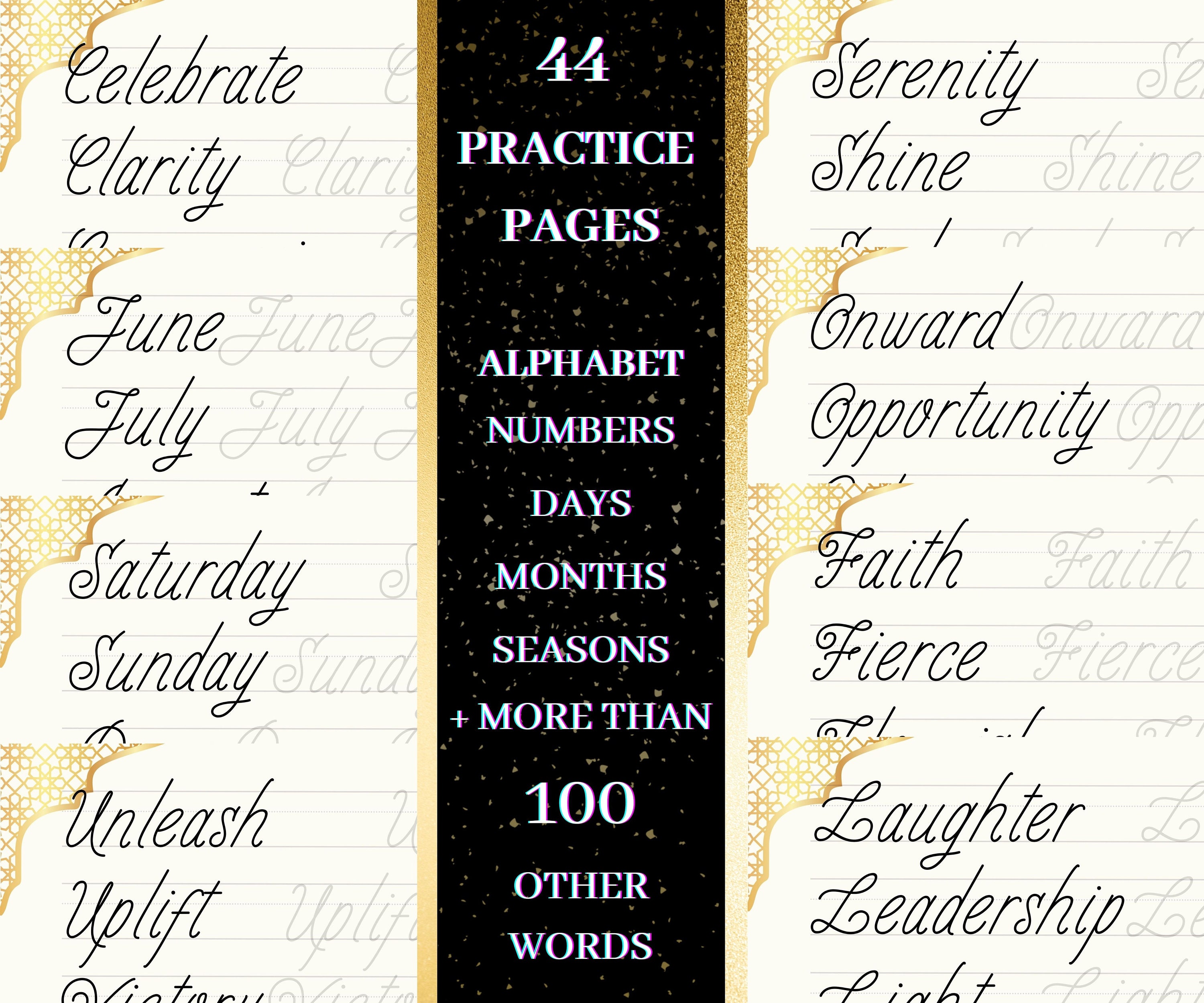 Hand Lettering Practice Set Handwriting Improvement - Etsy