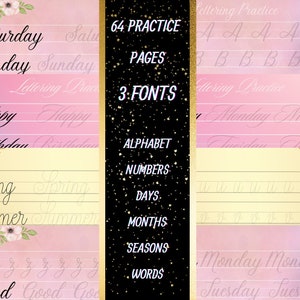 64 Hand Lettering Practice Lettering Workbook Calligraphy Practice ...