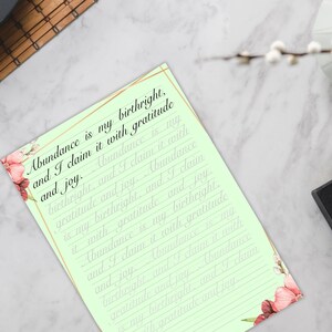 40 Hand Lettering Affirmation Practice Handwriting Workbook Calligraphy ...
