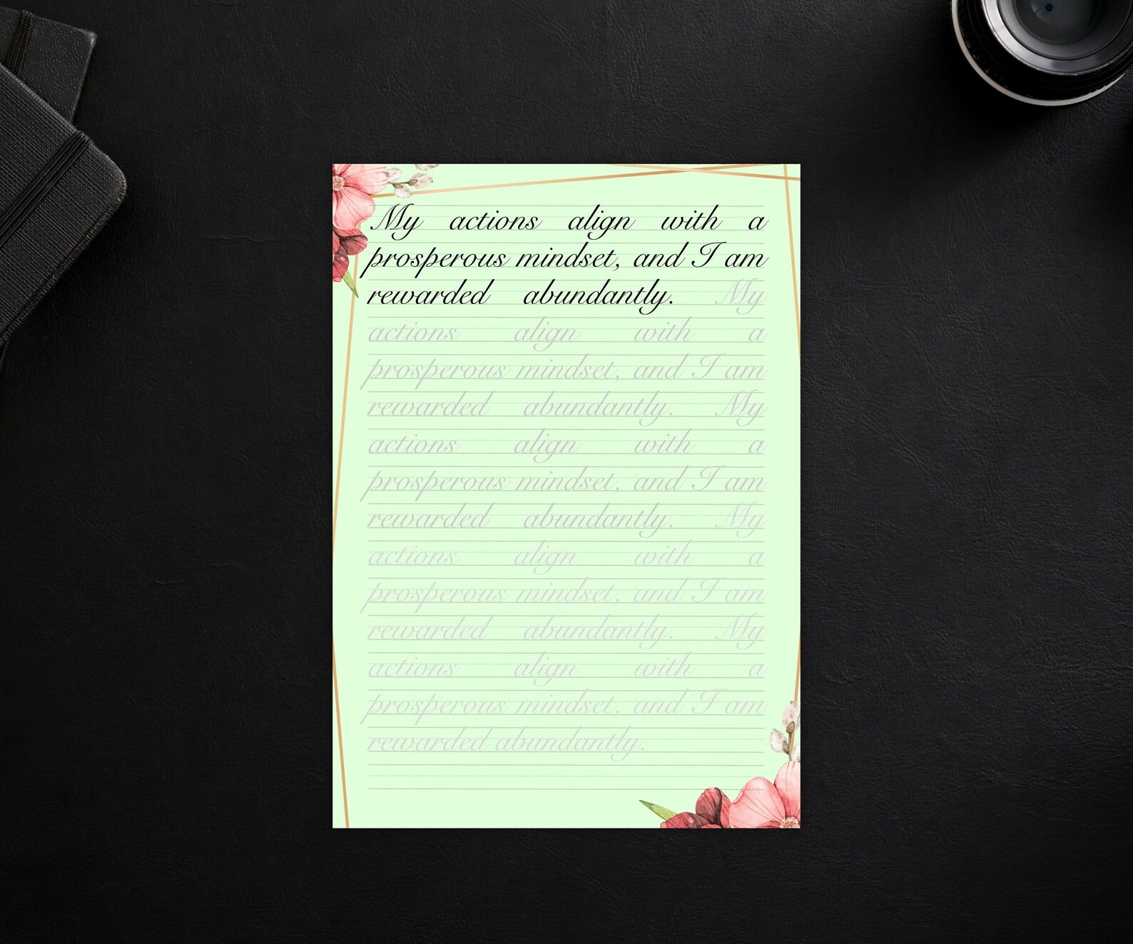 40 Hand Lettering Affirmation Practice Handwriting Workbook Calligraphy ...