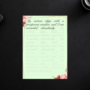 40 Hand Lettering Affirmation Practice Handwriting Workbook Calligraphy ...