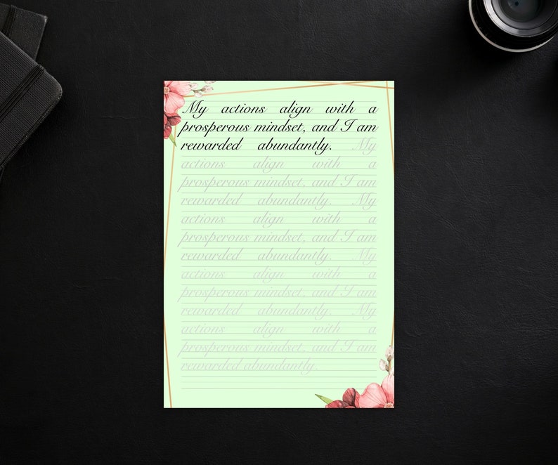 40 Hand Lettering Affirmation Practice Handwriting Workbook Calligraphy ...