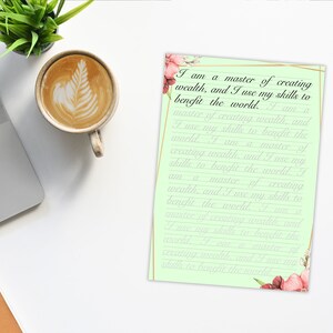 40 Hand Lettering Affirmation Practice Handwriting Workbook Calligraphy ...
