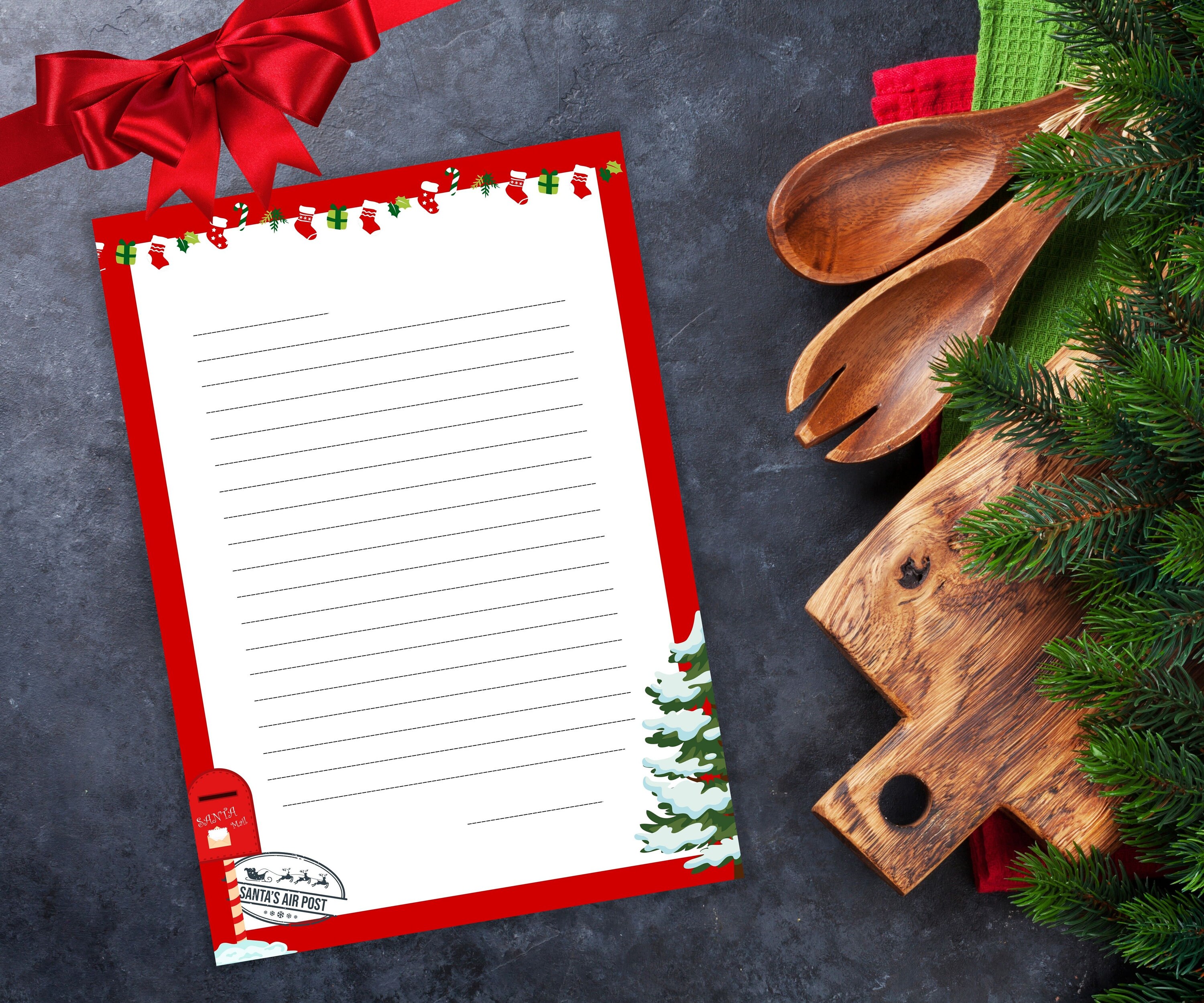 Christmas Hand Lettering Practice Set, Letter to Santa Template ...