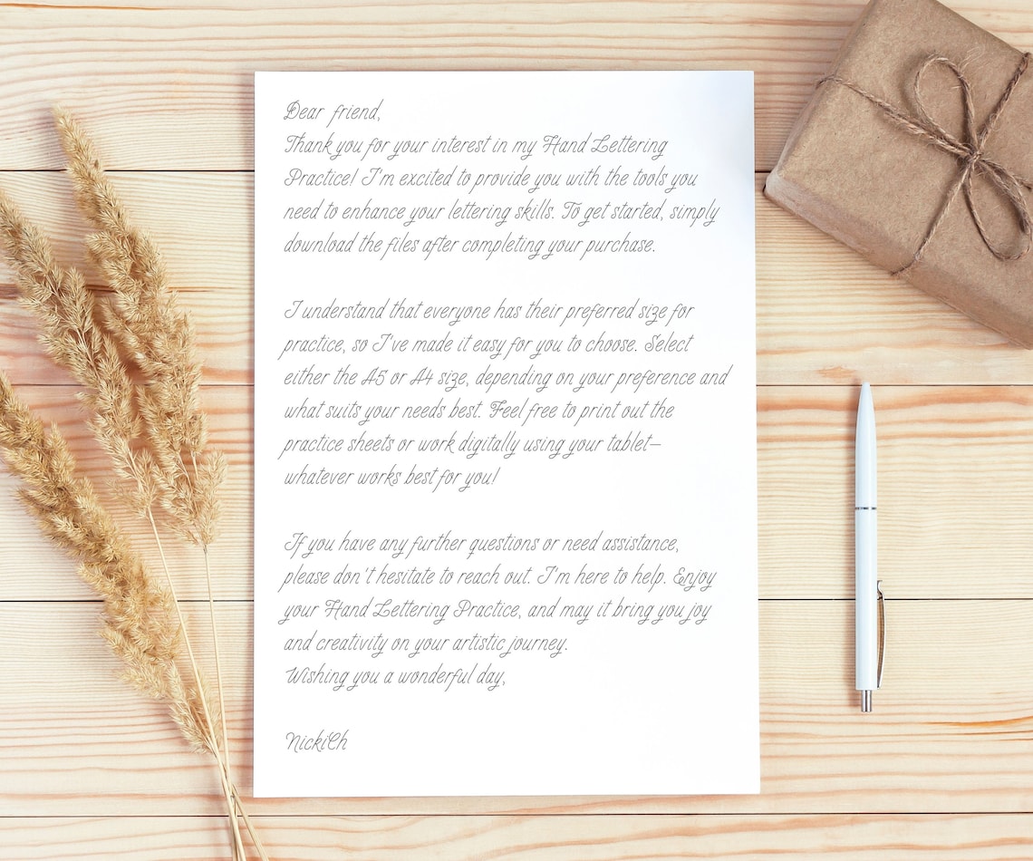 Hand Lettering Practice Set Handwriting Improvement - Etsy