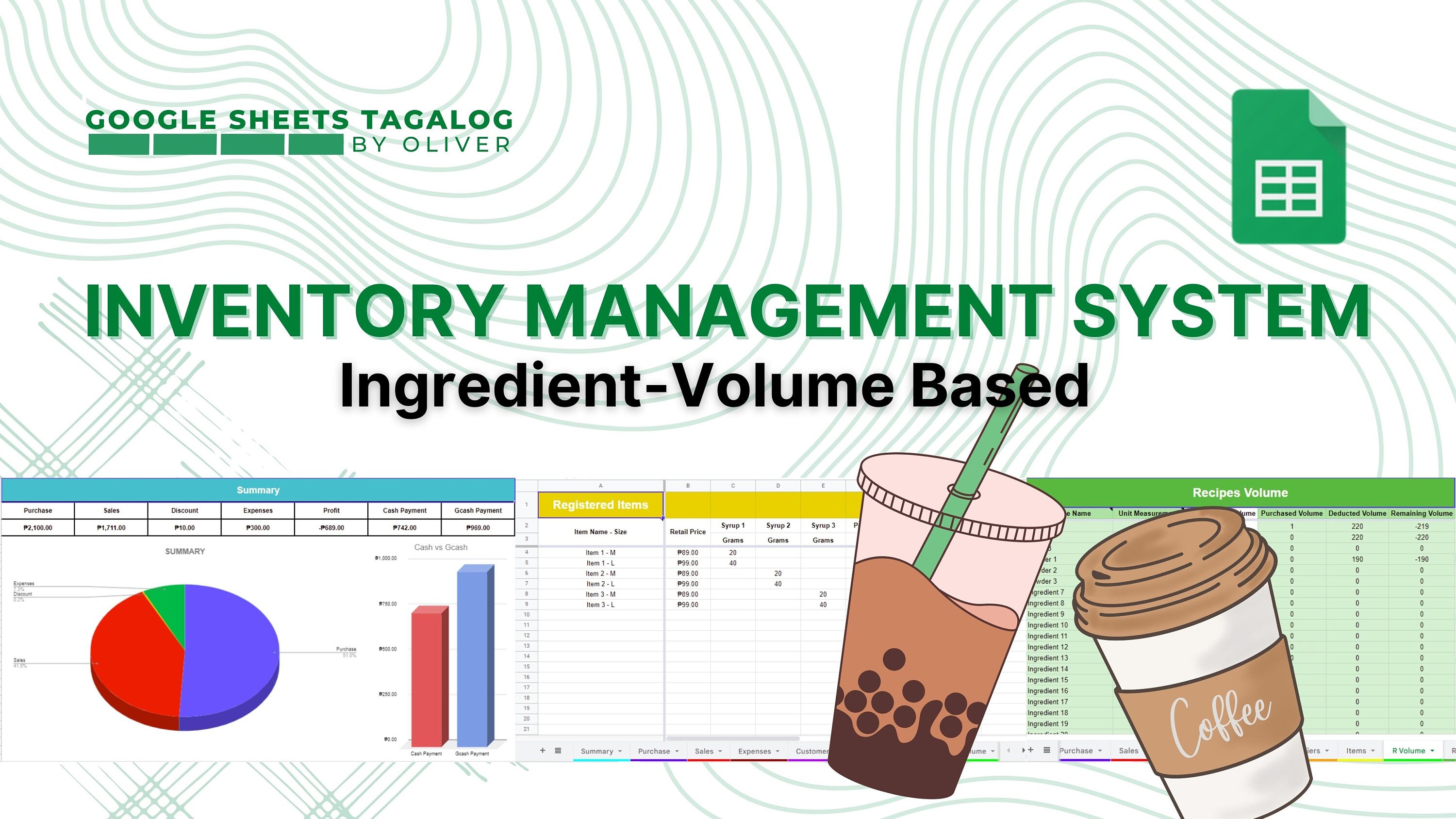 Inventory Management System Ingredient-volume Based Google Sheets ...