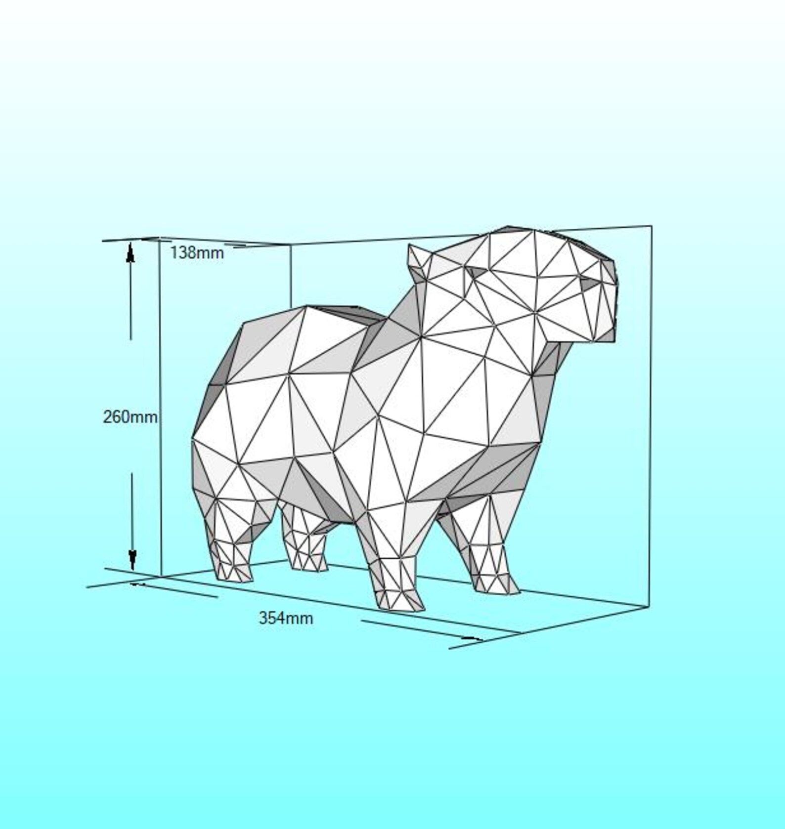 Capybara Model Capybaras Paper Craft Origami PDF Download DIY Low Poly ...