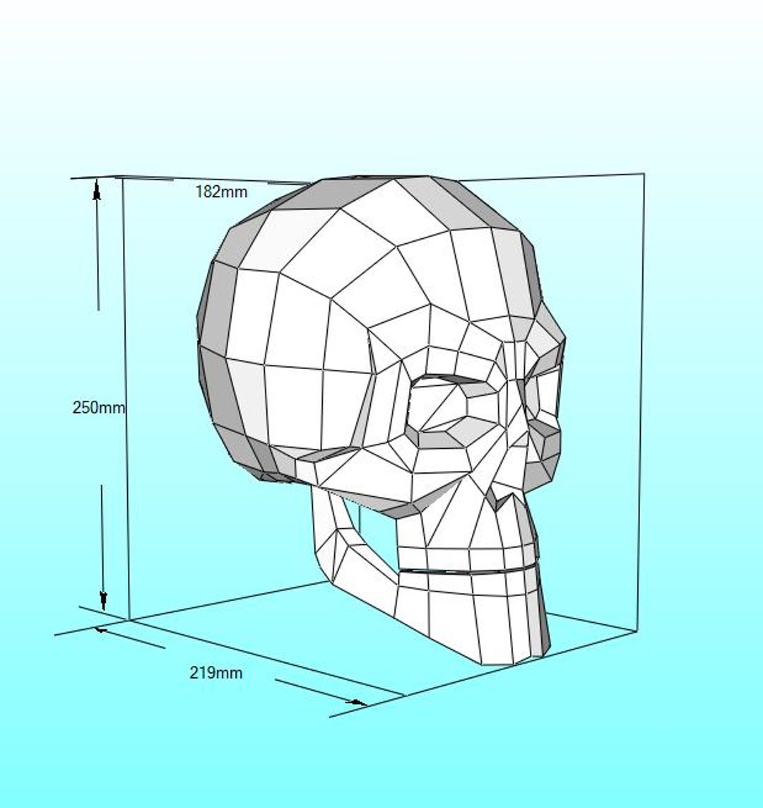 Cranio testa scheletro dimensioni 123*123*123 papercraft modello 3D ...
