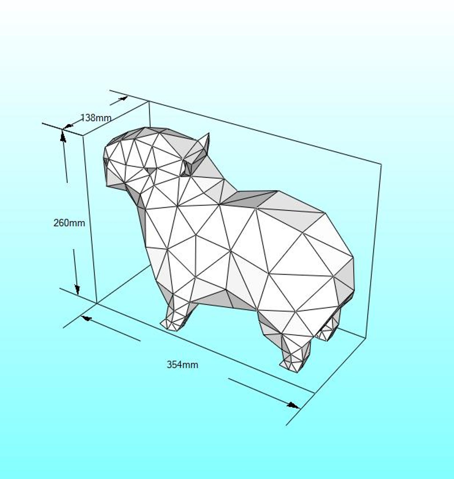 Capybara Model Capybaras Paper Craft Origami PDF Download DIY Low Poly ...