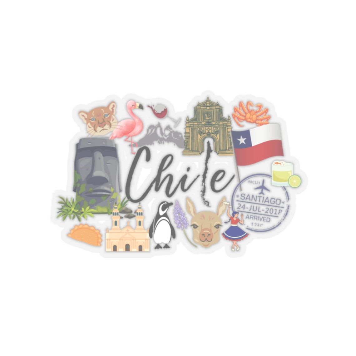 Chile Travel Sticker, Chile Vacation Decal - Etsy