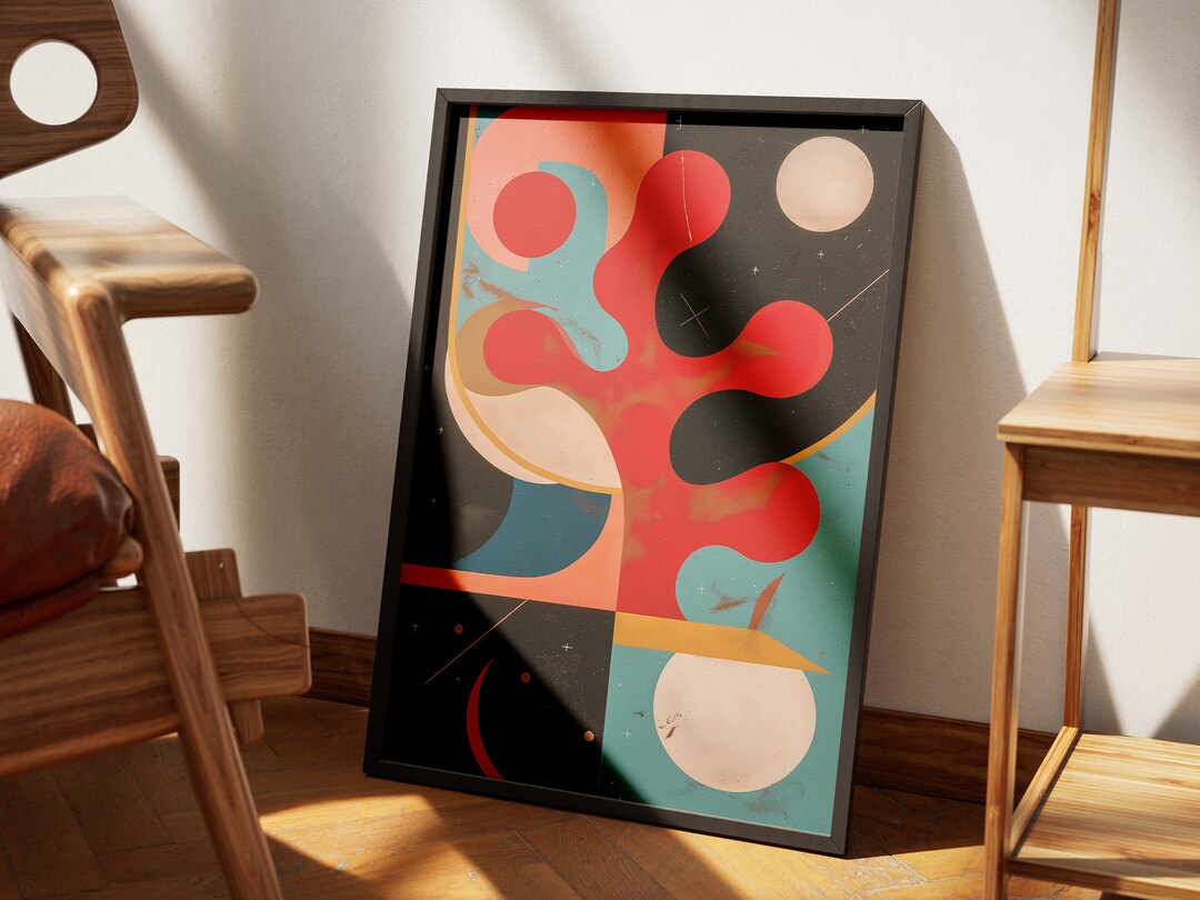 Amorphic Shapes Plant, Abstract Wall Art, Galactic Shapes Poster ...