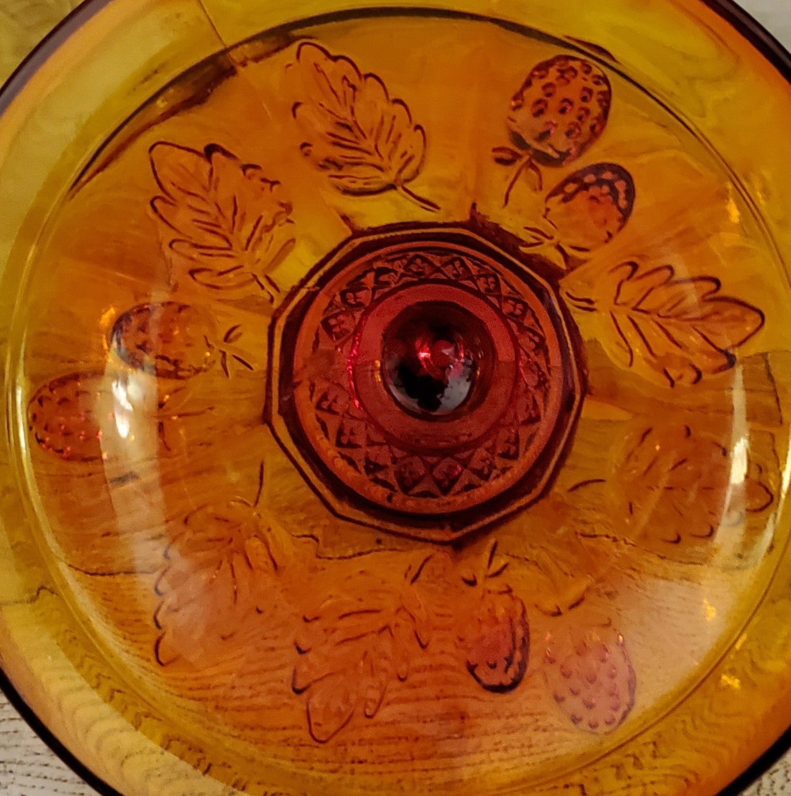Vintage Tiara Glass sunset Pedestal Lidded Compote - Etsy