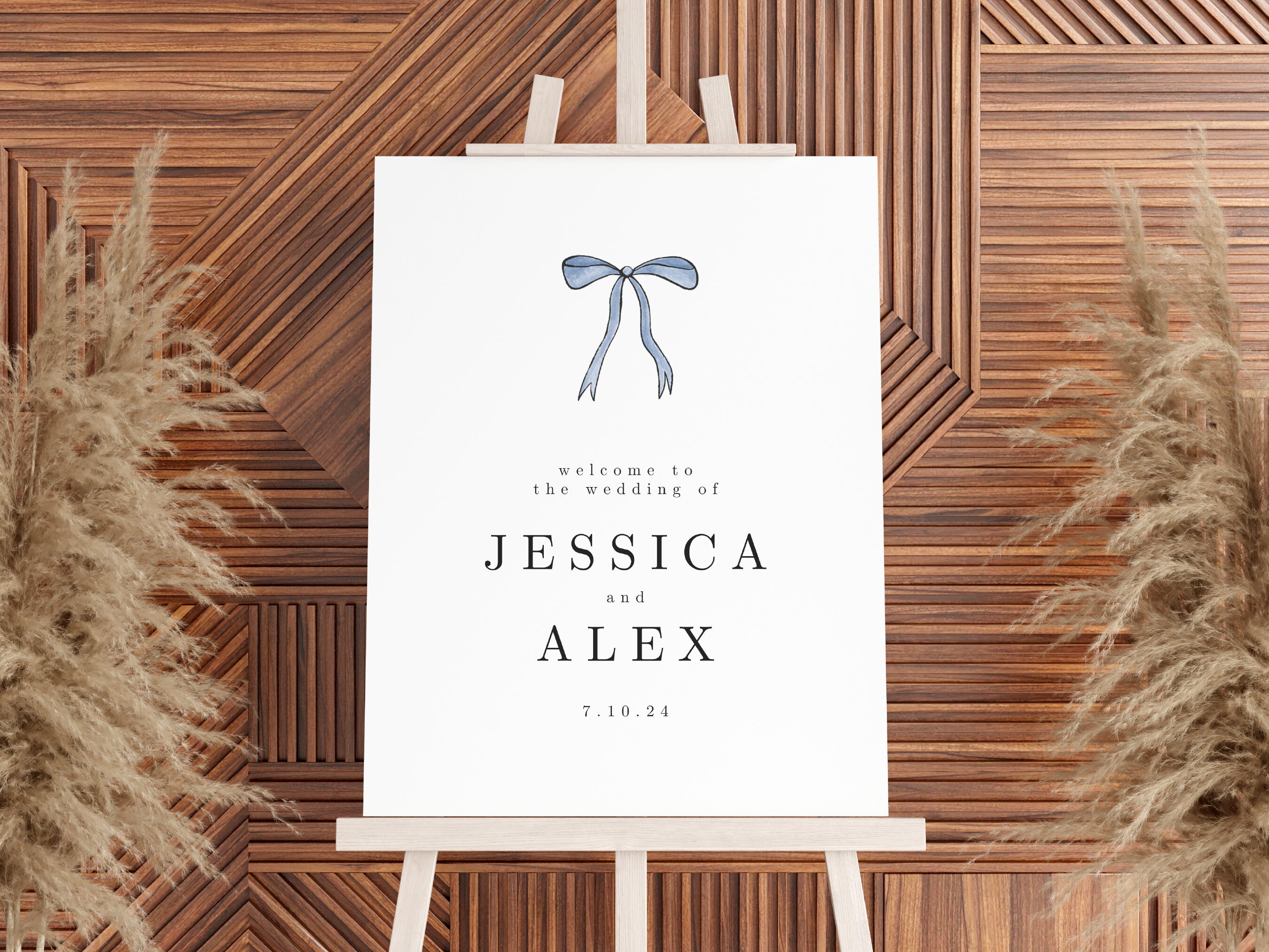 Watercolor Bow Welcome Sign, Event Sign, Wedding, Bridal Shower, Hand ...