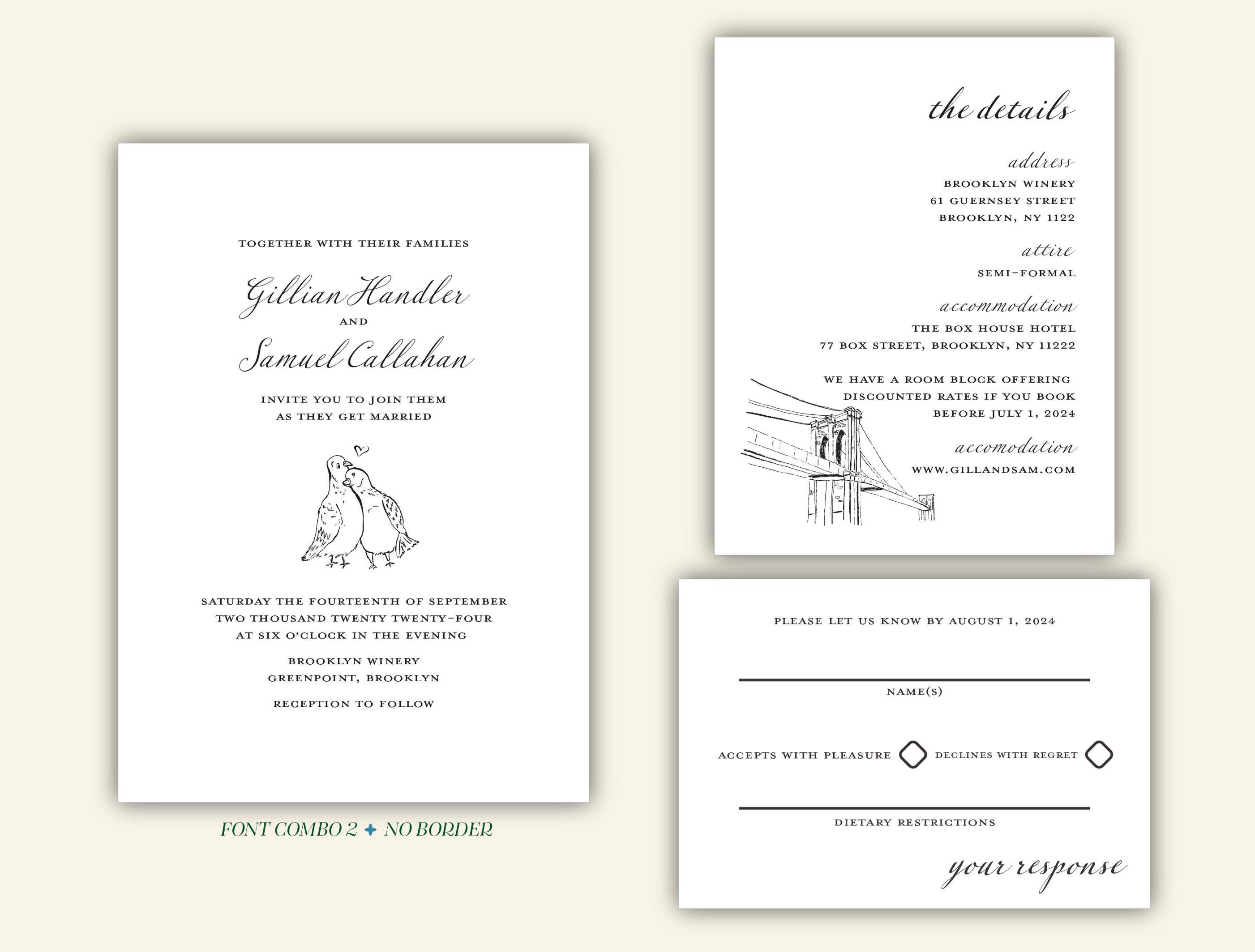 Custom Wedding Invitation Suite - Etsy