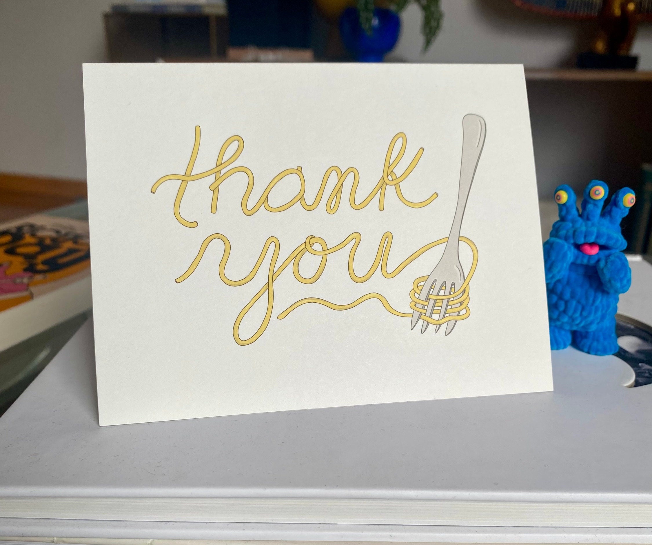 Pasta Thank You Cards, Cute Spaghetti Design Thank You Cards, Folded ...