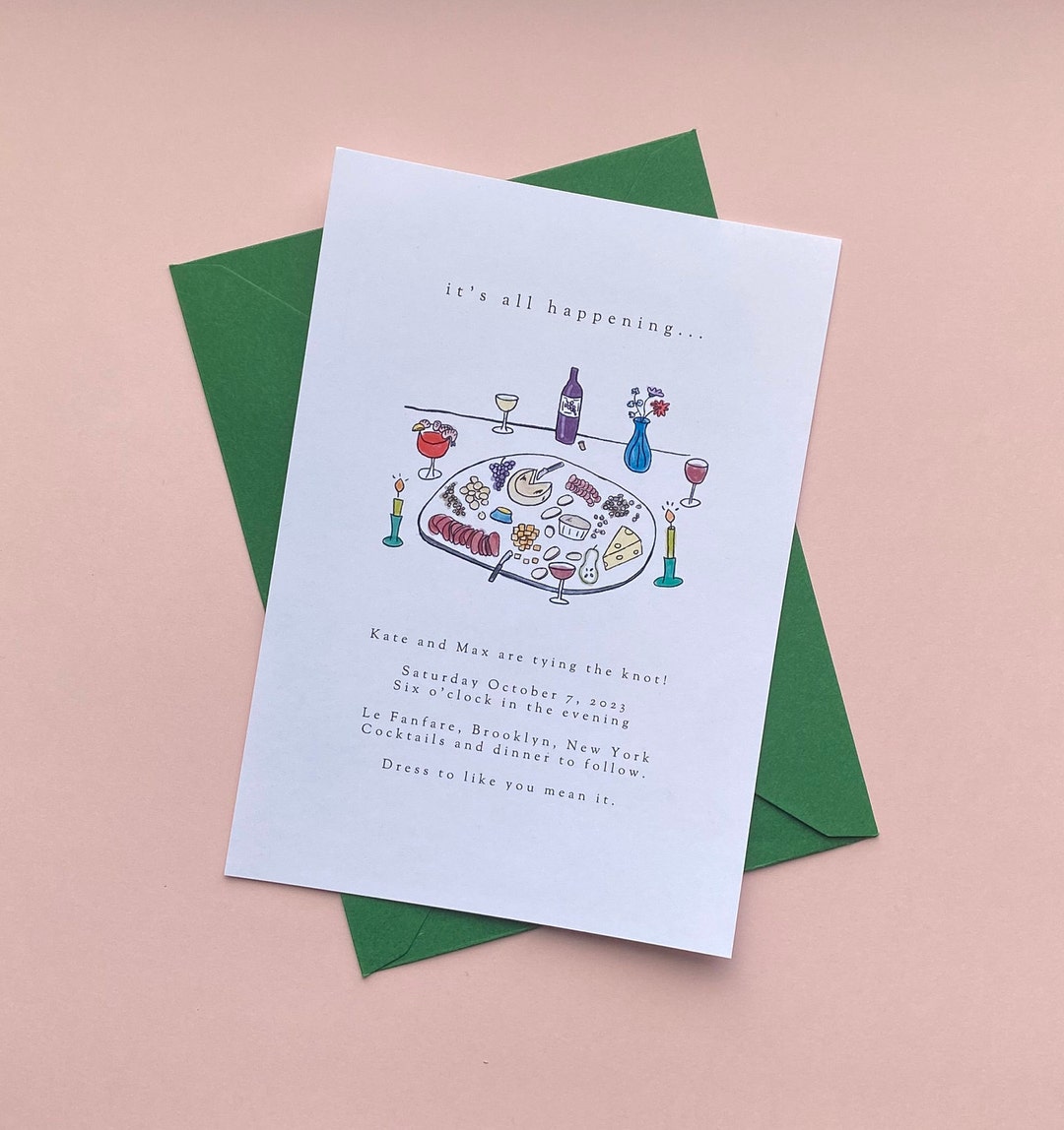 Fun Wedding Invite, Customizable Dinner Party Invite, Cocktail Party ...