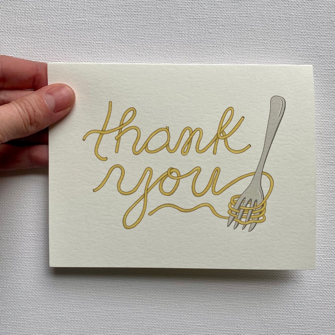 Pasta Thank You Cards, Cute Spaghetti Design Thank You Cards, Folded ...
