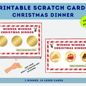 Christmas Scratch Card Template Christmas Scratcher Holiday - Etsy