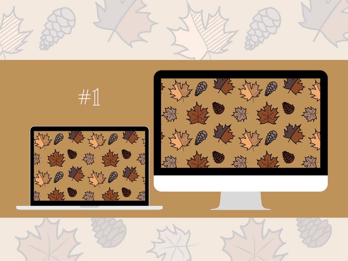 Desktop Wallpaper | Set of 4 | Fall Leaves | Fall Background - Etsy
