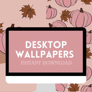 Desktop Wallpaper | Set of 2 | Pink Pumpkins | Fall Background - Etsy