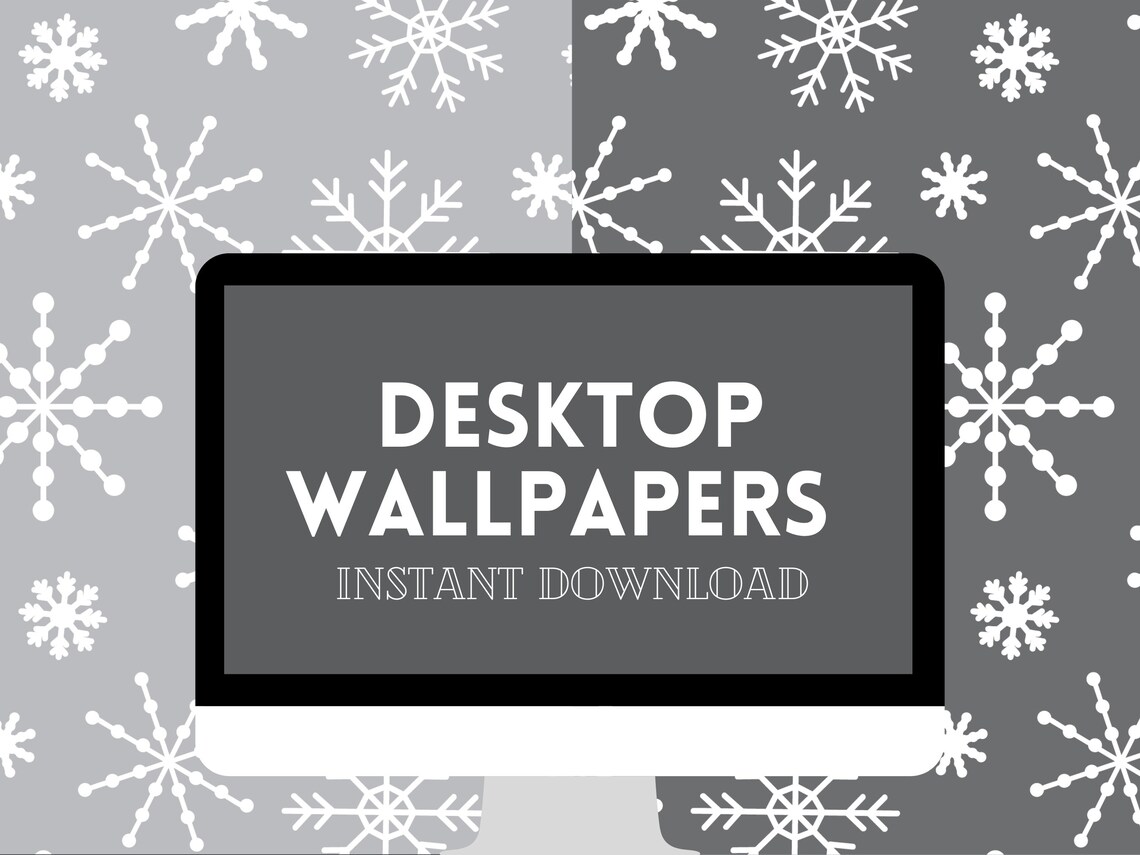 Desktop Wallpaper | Set of 2 | Snowflakes | Winter Background - Etsy