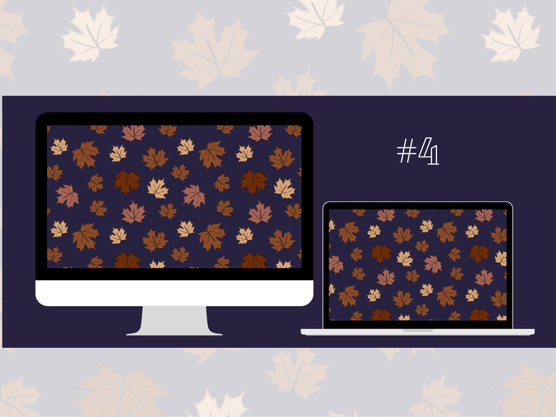 Desktop Wallpaper | Set of 4 | Fall Leaves | Fall Background - Etsy