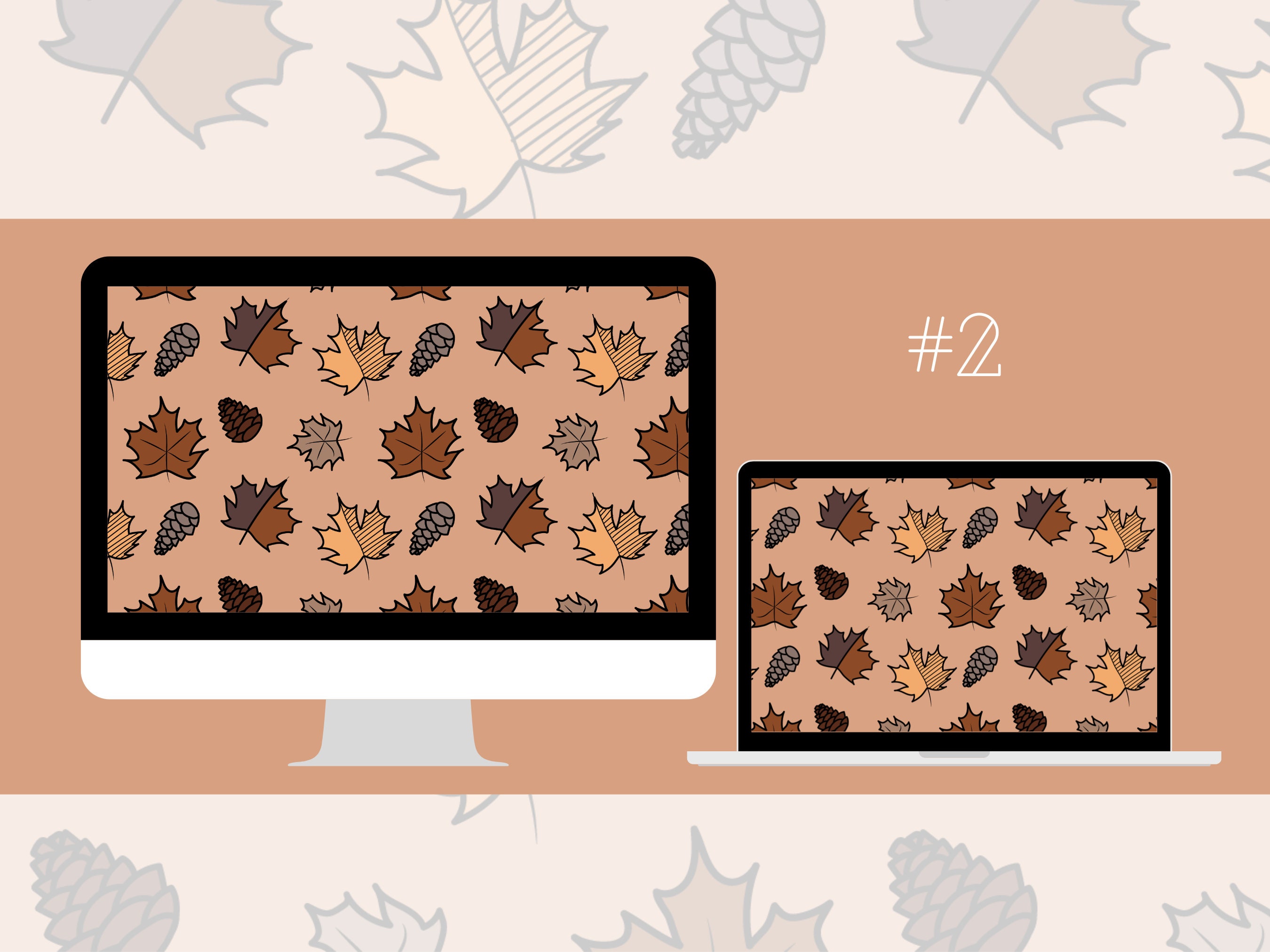 Desktop Wallpaper | Set of 4 | Fall Leaves | Fall Background - Etsy