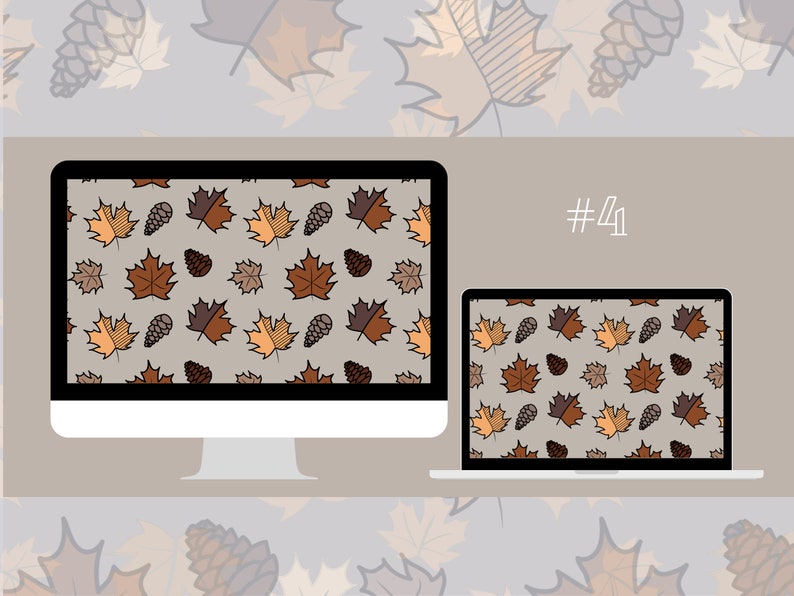 Desktop Wallpaper | Set of 4 | Fall Leaves | Fall Background - Etsy