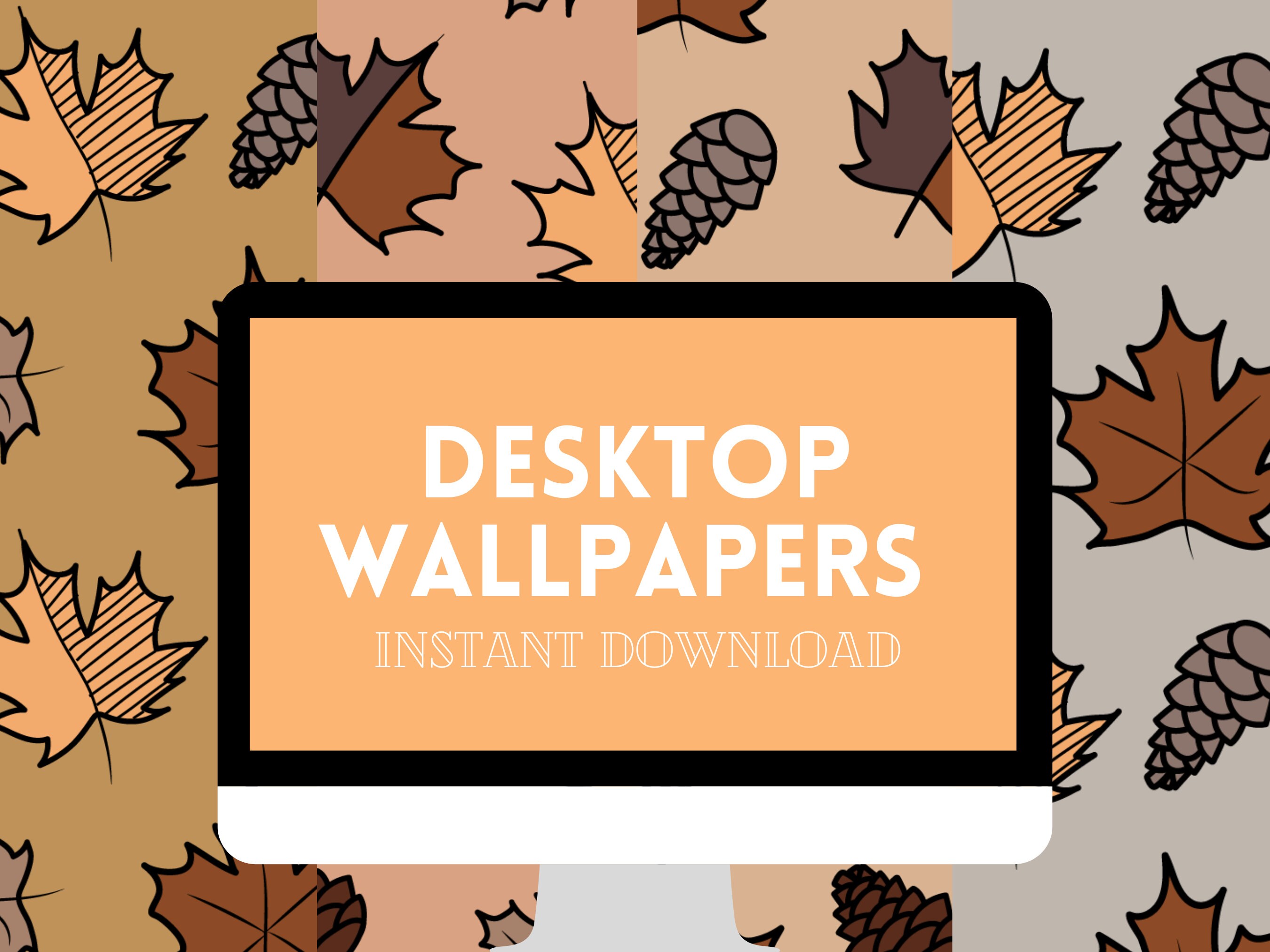 Desktop Wallpaper | Set of 4 | Fall Leaves | Fall Background - Etsy