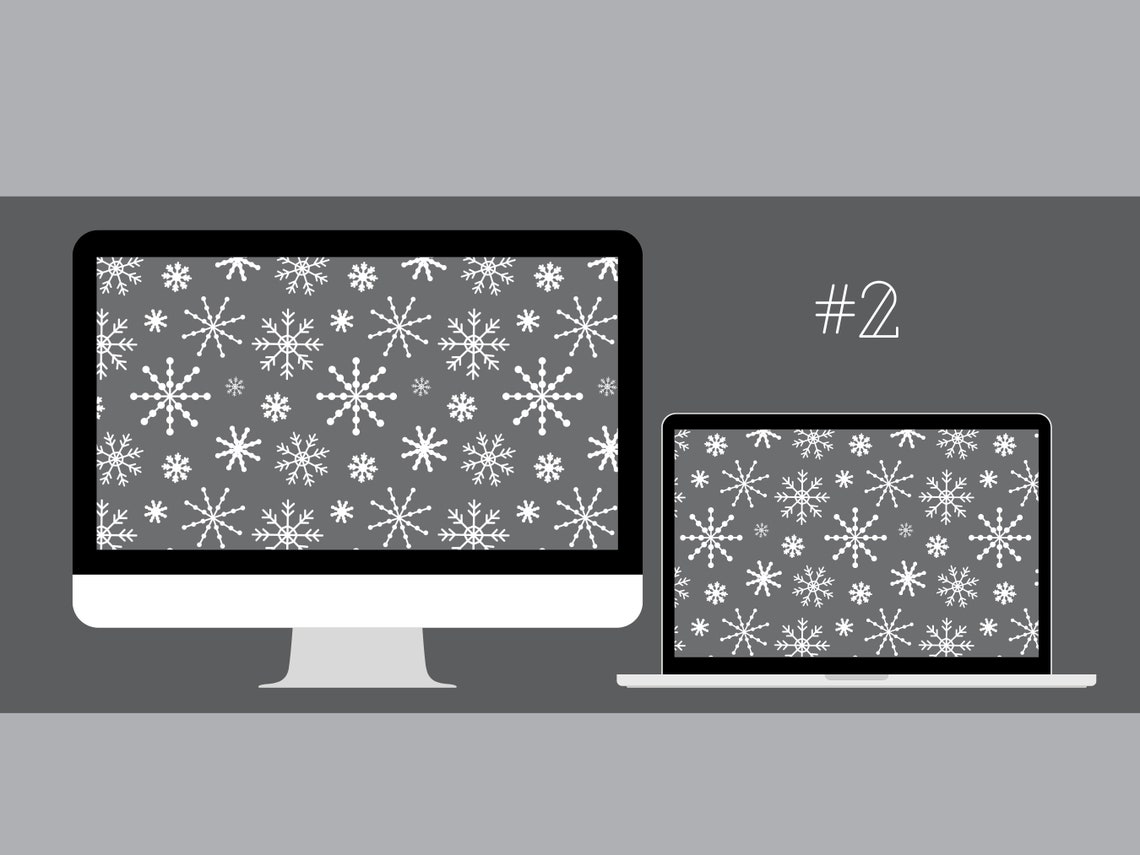 Desktop Wallpaper | Set of 2 | Snowflakes | Winter Background - Etsy