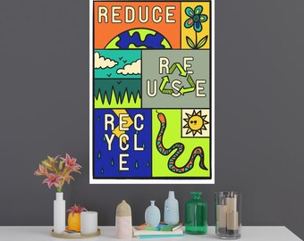 Reduce Reuse Recycle Poster - Etsy