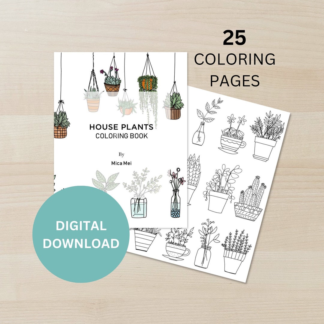 Botanical, Printable Coloring Pages for Adults, Printable Instant ...