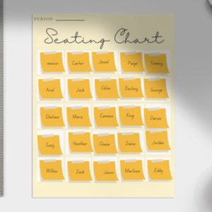 Printable Seating Chart, Instant Download, Classroom Chart, Printable ...