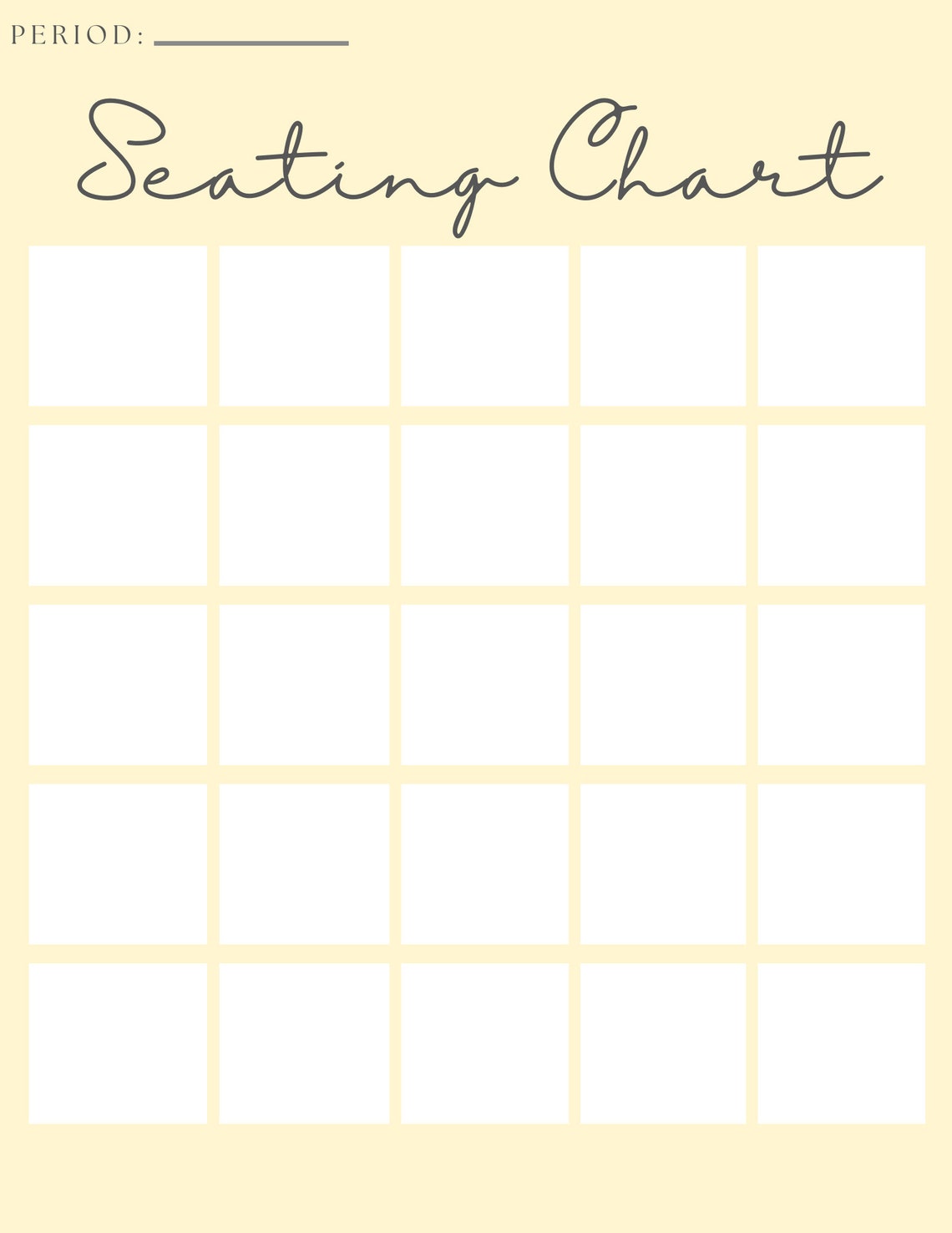 Printable Seating Chart, Instant Download, Classroom Chart, Printable ...