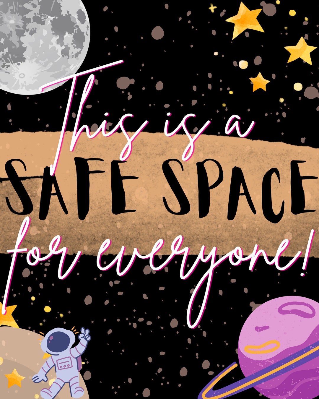 Classroom Wall Art Printable, Instant Download, Space Themed, Safe ...