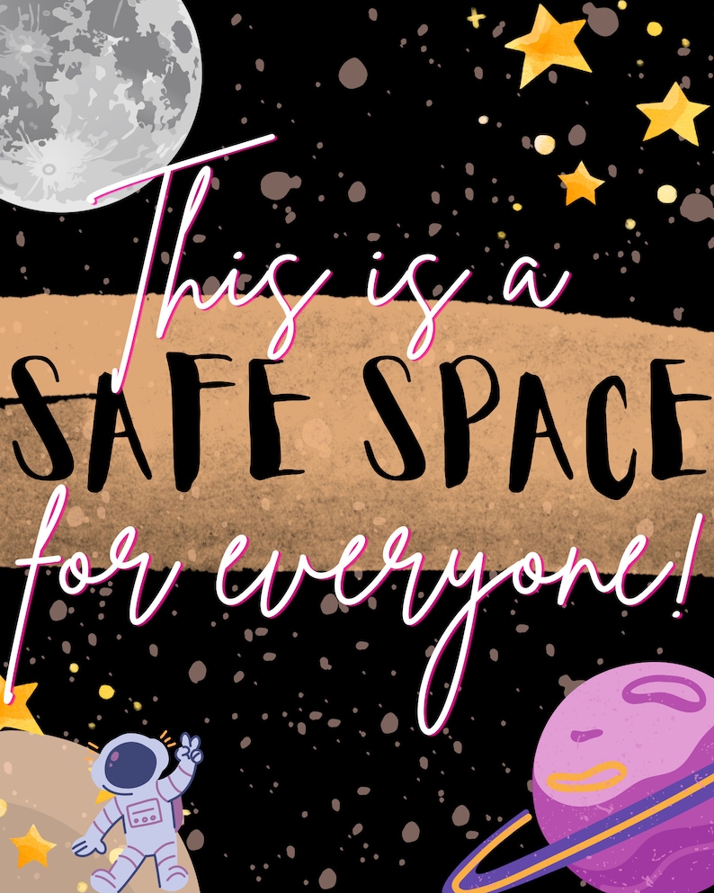 Classroom Wall Art Printable, Instant Download, Space Themed, Safe ...